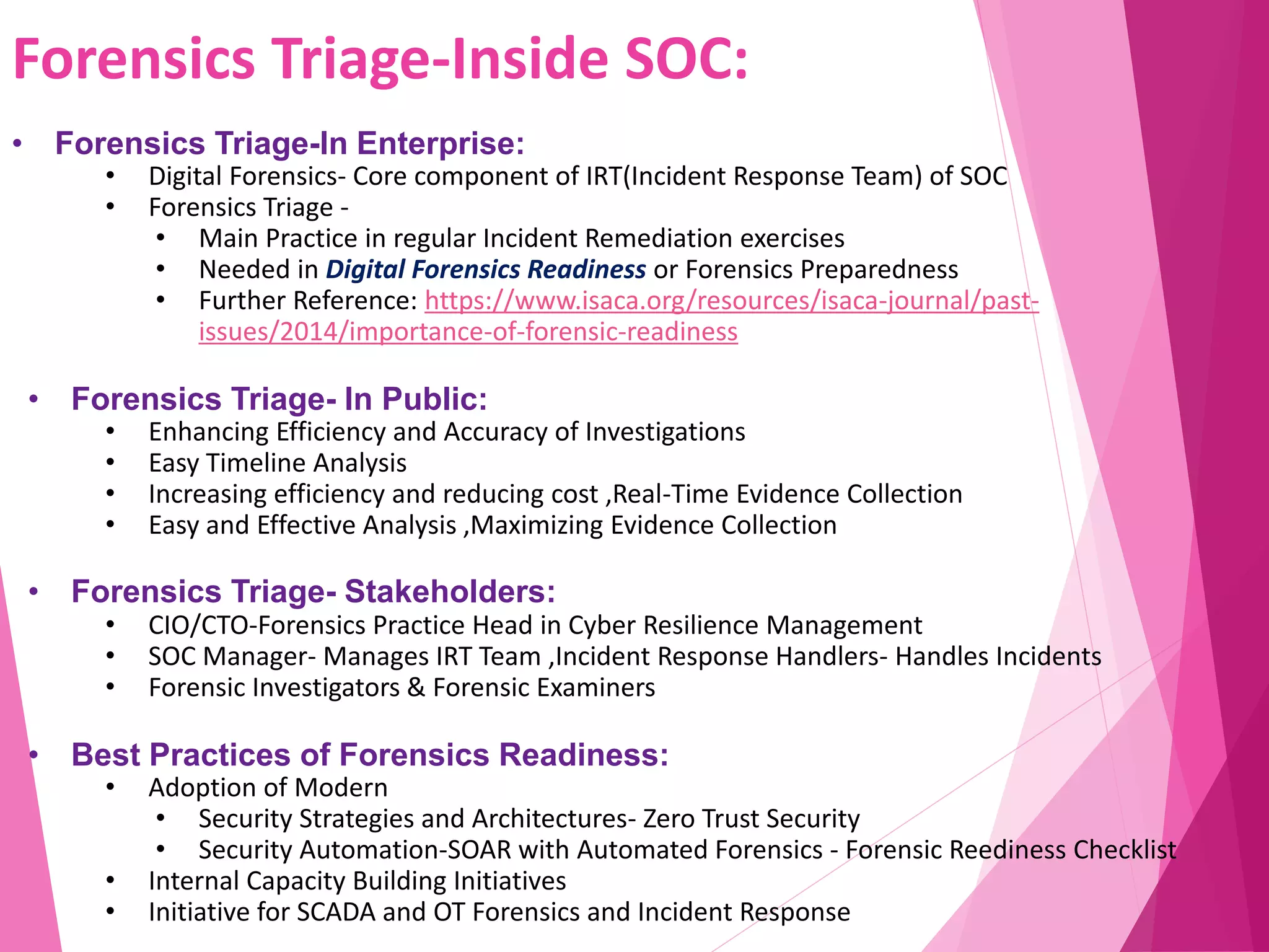 Digital Forensics Triage And Cyber Security Pptx Databases Computer Software And Applications