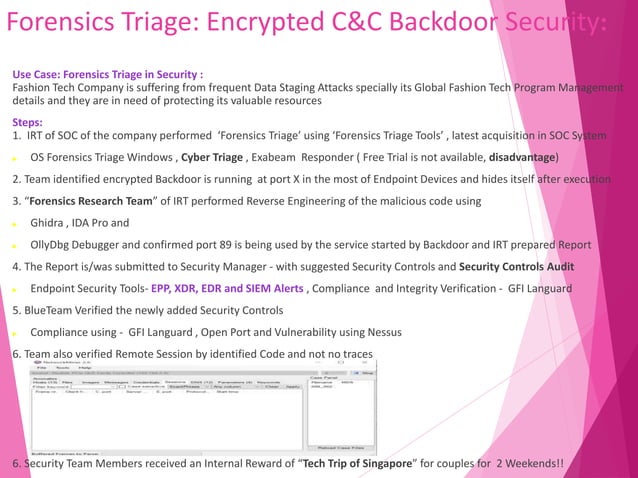 Digital Forensics Triage And Cyber Security Pptx Databases Computer Software And Applications