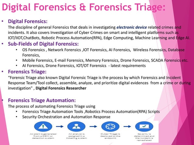 Digital Forensics Triage and Cyber Security | PPTX | Databases | Computer Software and Applications