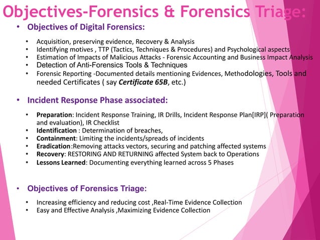 Digital Forensics Triage and Cyber Security | PPTX | Databases | Computer Software and Applications