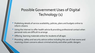 Digital government in developing countries | PPT