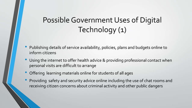 Digital government in developing countries | PPT