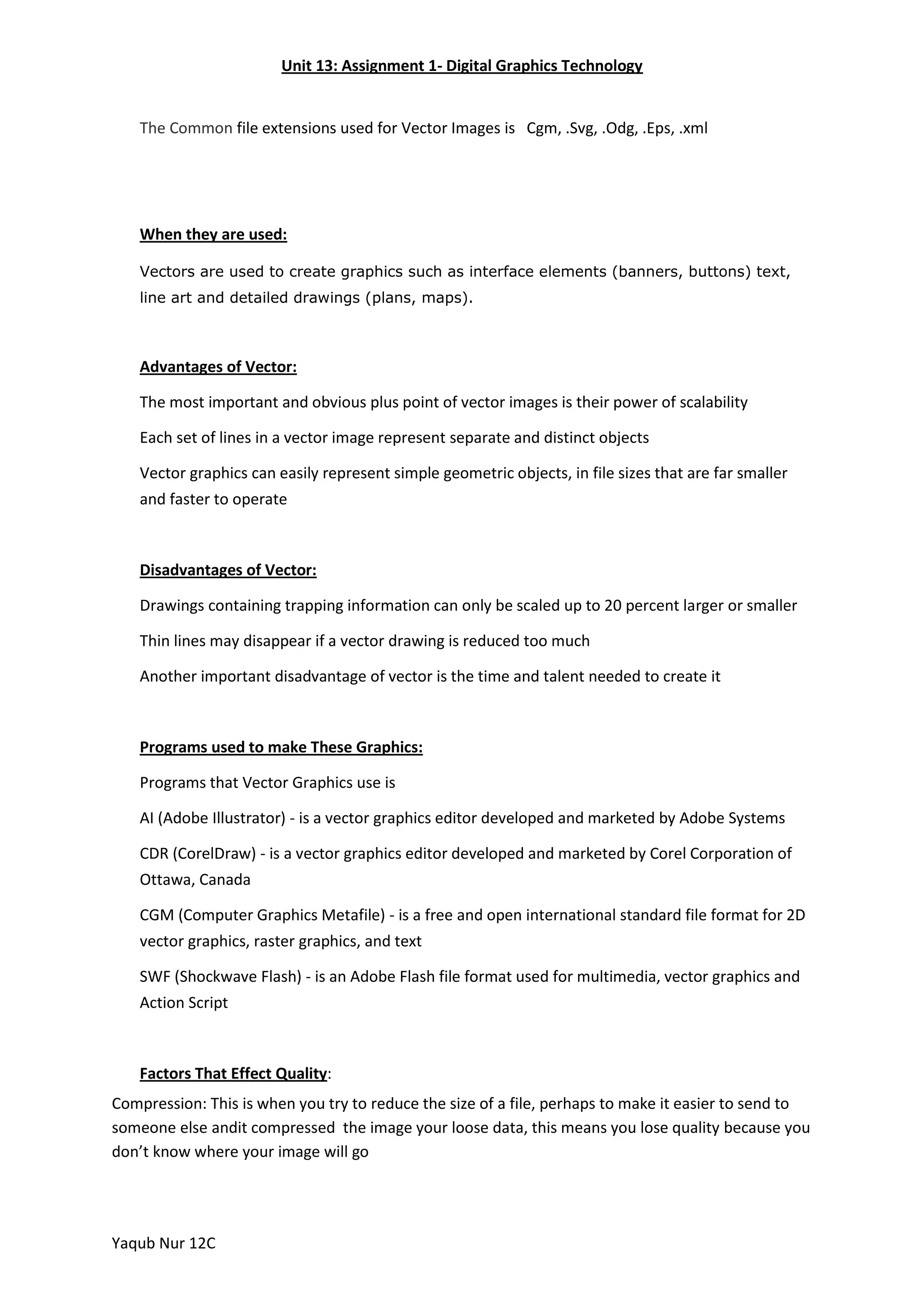 Digital graphics technology | DOCX | Graphics Software | Computer Software and Applications