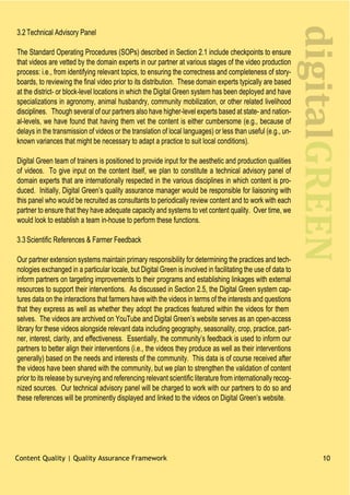 Digital green - Quality Assurance Framework (QFA) | PDF