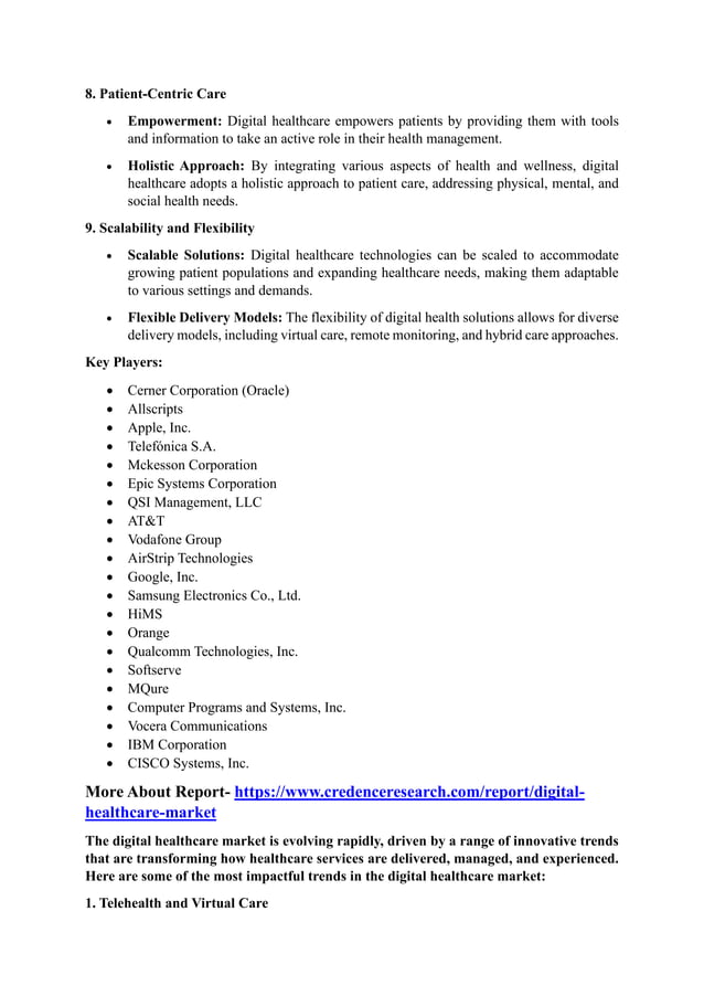 Digital Healthcare Market Key Industry Dynamics, Analysis and Key ...