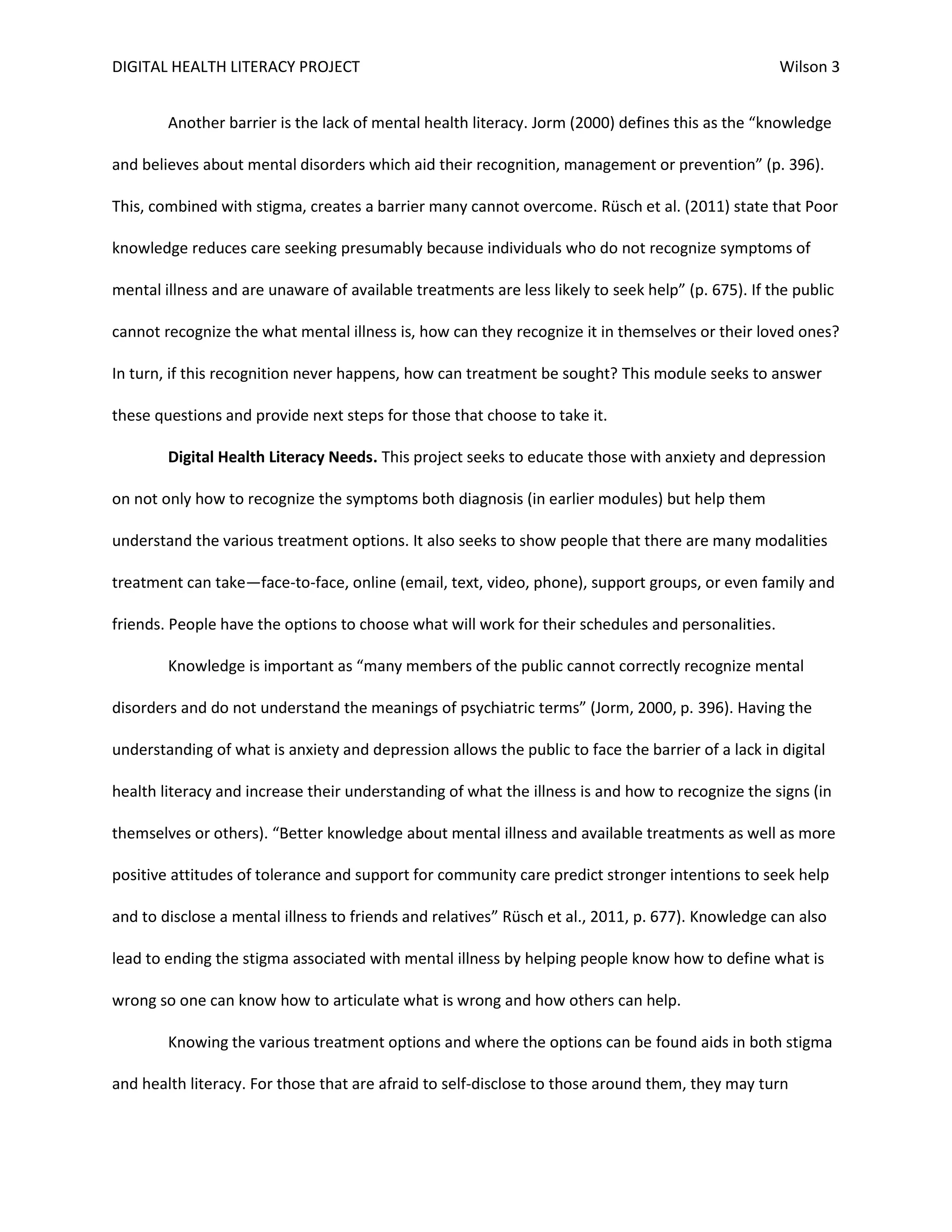 Digital Health Literacy Project Curriculum Paper | PDF