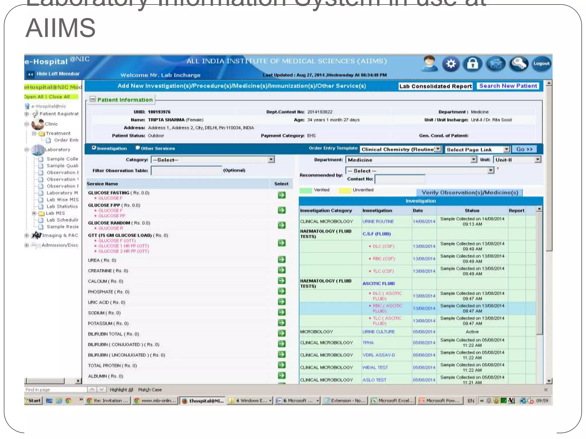 Digital hospital (lab, imaging, and emr) | PPTX