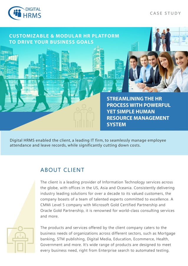 Case Study - Digital HRMS a customizable & modular HR platform to drive your business goals for ...