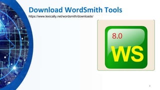Digital Humanities 01. Wordmith Tools. Code. 0066.pptx