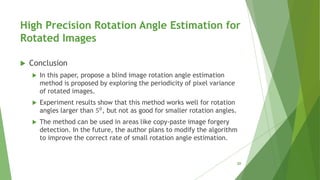 Digital image forgery detection | PPTX