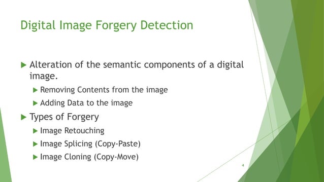 Digital image forgery detection | PPTX