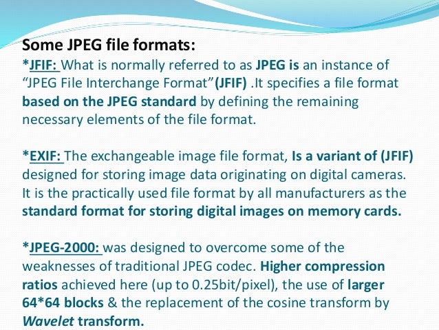 Digital image formats