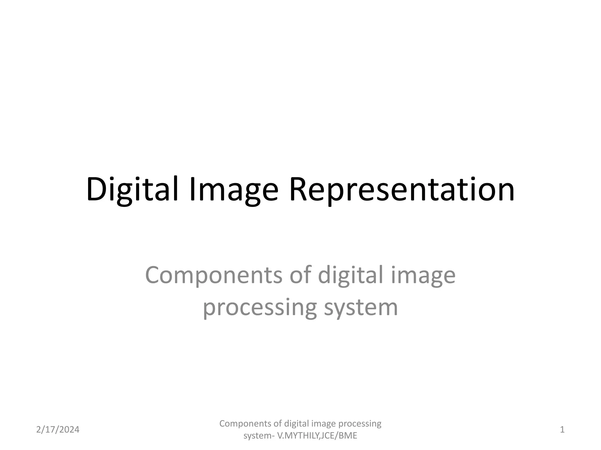 Digital Image Processing - Reprsentation | PPT
