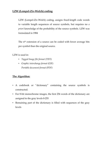 Digital Image Processing - Image Compression | PDF