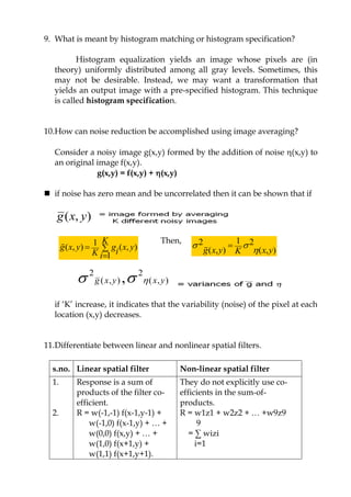 Digital image processing - Image Enhancement (MATERIAL) | PDF
