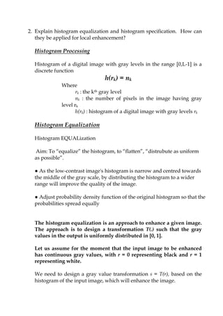 Digital Image Processing - Image Enhancement | PDF