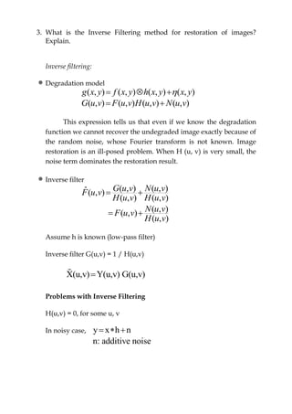 Digital Image Processing - Image Restoration | PDF