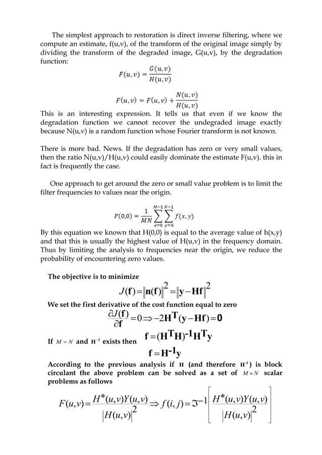 Digital Image Processing - Image Restoration | PDF | Photo Editing ...