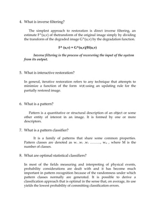 Digital Image Processing - Image Restoration | PDF