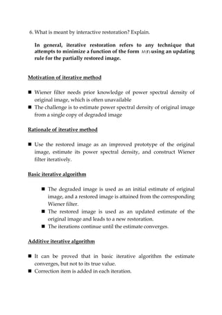 Digital Image Processing - Image Restoration | PDF