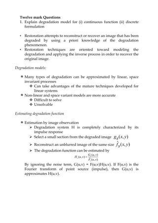 Digital Image Processing - Image Restoration | PDF