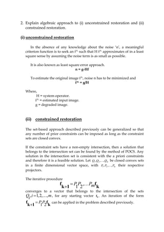 Digital Image Processing - Image Restoration | PDF