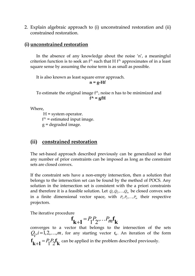 Digital Image Processing - Image Restoration | PDF | Photo Editing Software | Computer Software ...