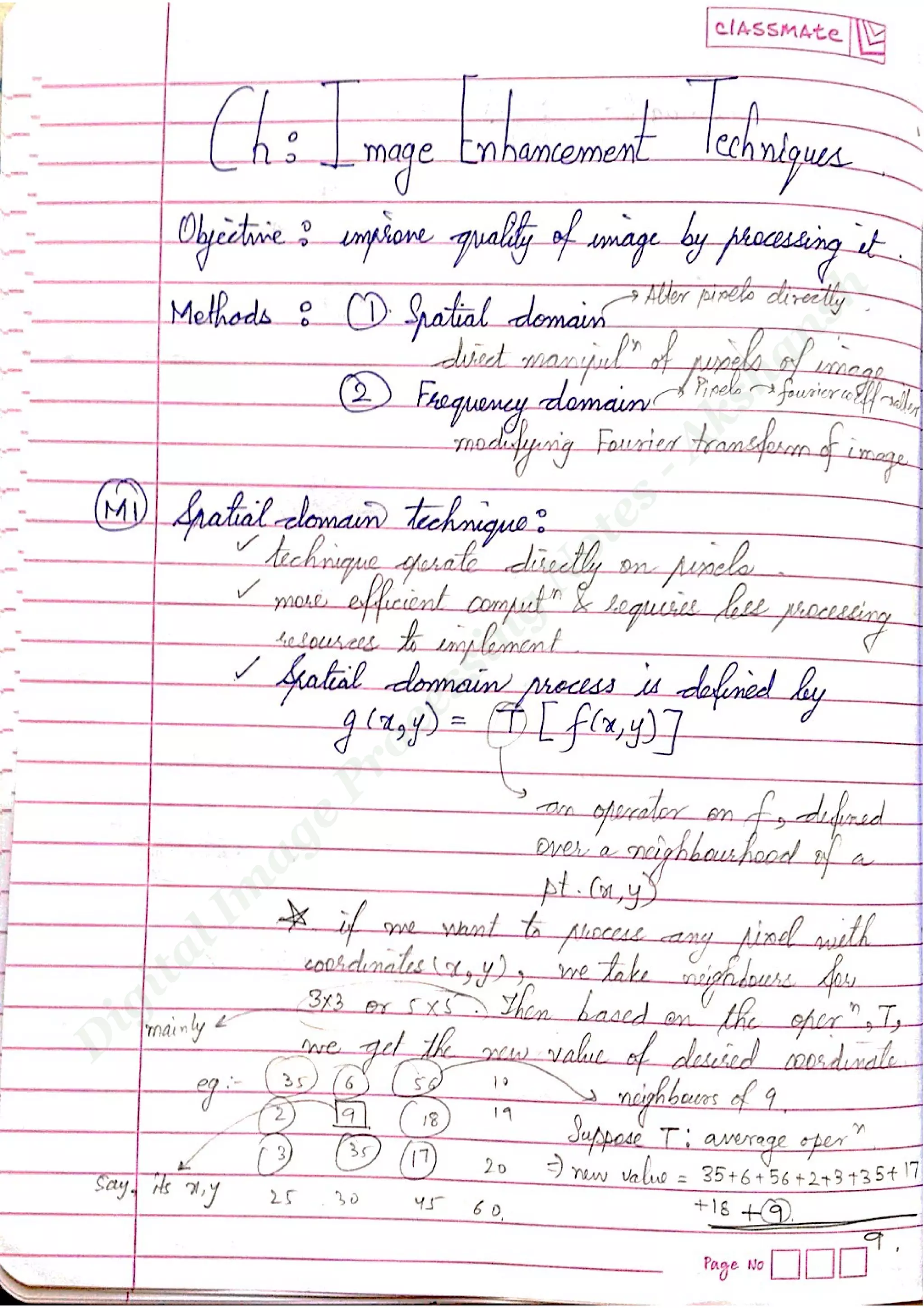Digital Image Processing Notes - Akshansh | PDF