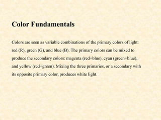 Color image processing ppt | PPTX