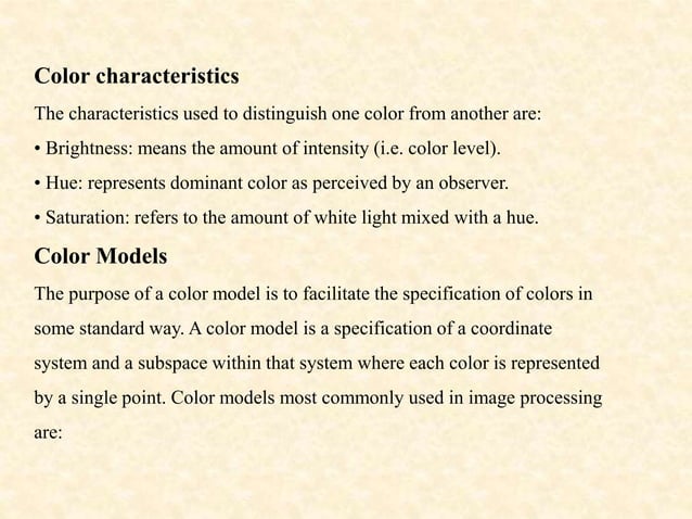 Color image processing ppt | PPT