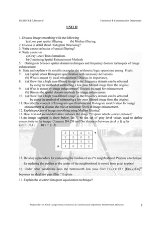 Digital image processing question bank | PDF