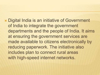 Digital India program and how it helps in the educational sector | PPT