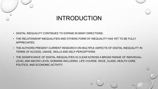 Digital inequalities and why they matter | PPTX