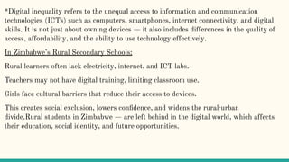 Addressing Digital Inequality in Rural Zimbabwean Secondary Education ...