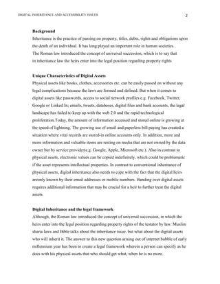 Digital inheritance final | DOCX | Internet | Computing