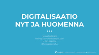 Digitalisaatio nyt ja huomenna | PDF