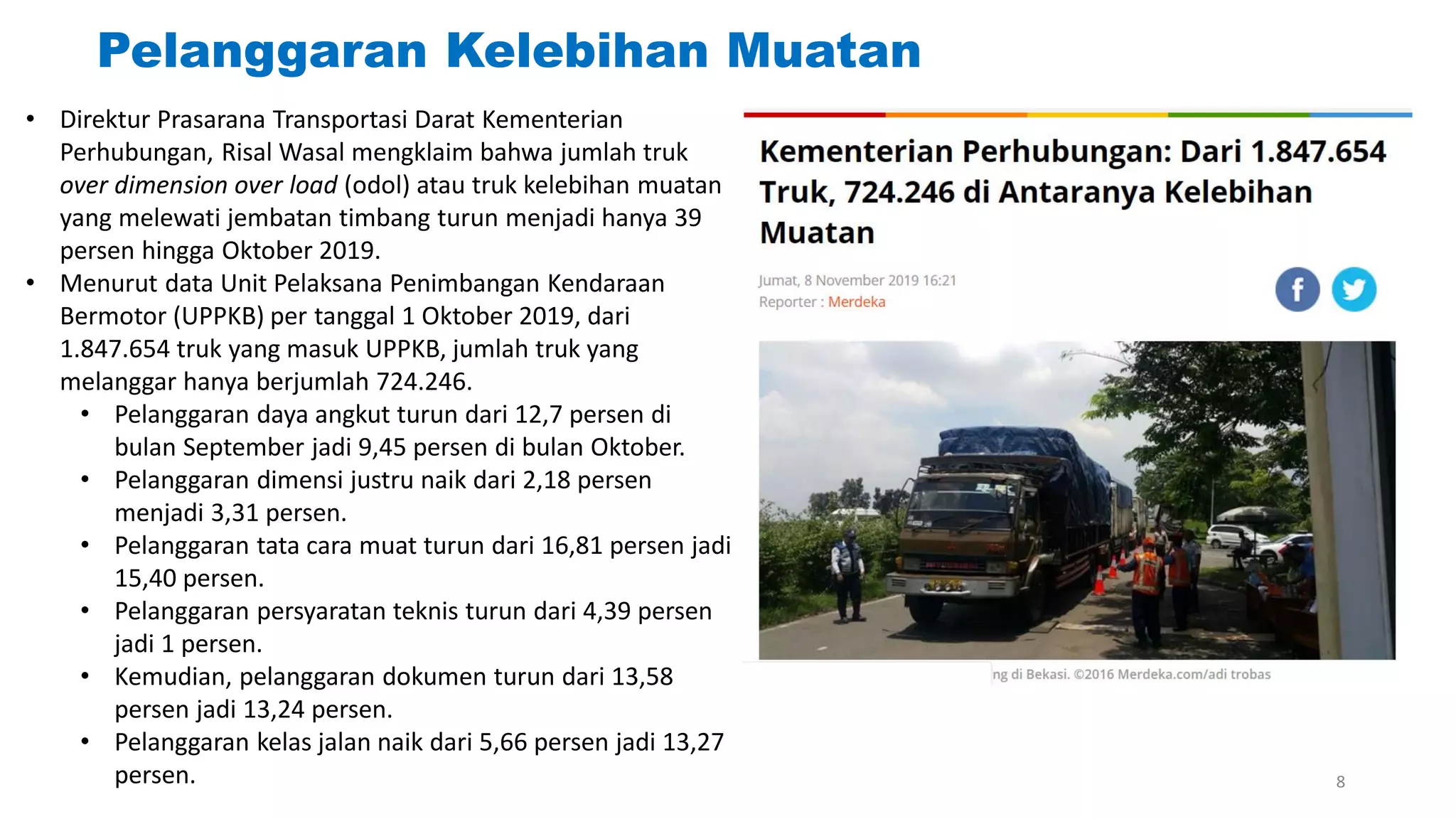 Digitalisasi penanggulangan ODOL (Over Dimension Over Load) | PDF