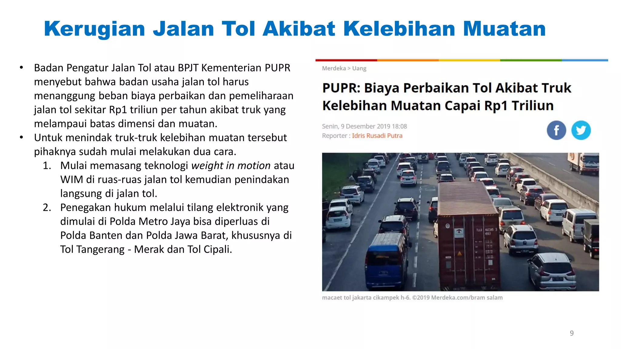 Digitalisasi penanggulangan ODOL (Over Dimension Over Load) | PDF