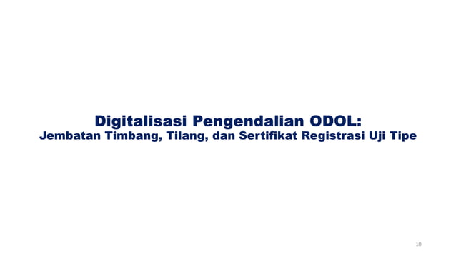 Digitalisasi penanggulangan ODOL (Over Dimension Over Load) | PDF