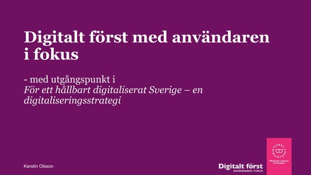 Digitaliseringsstrategin kort | PPT