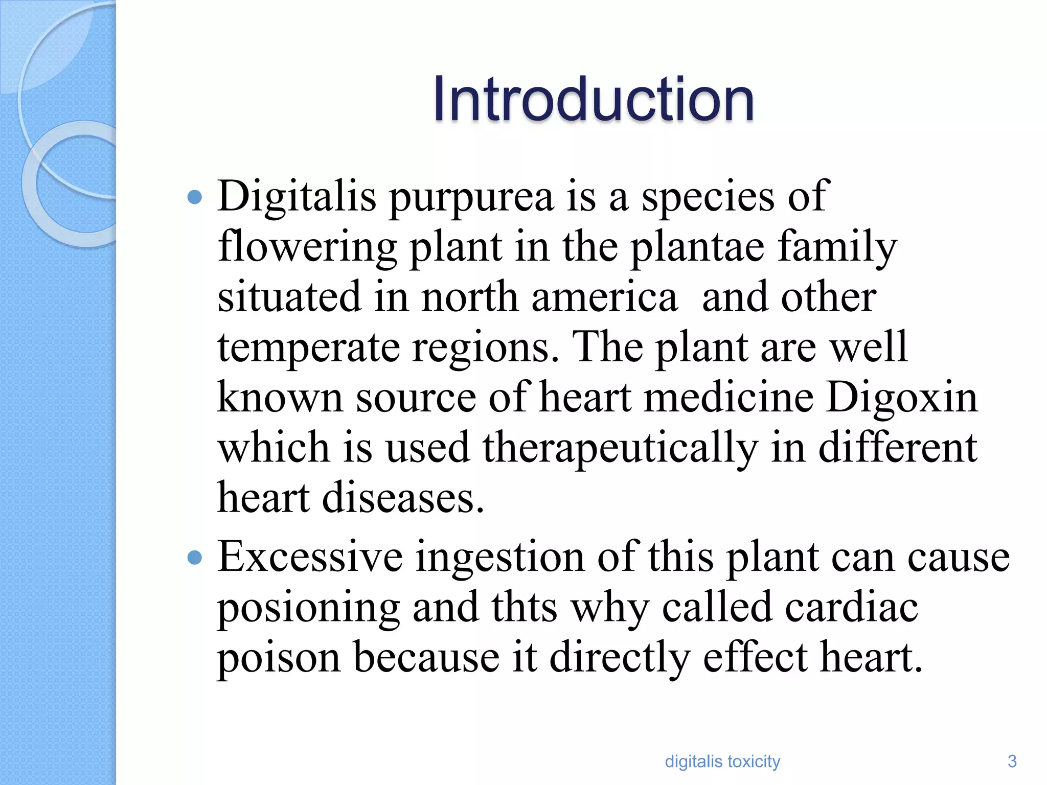 Digitalis Purpurea toxicity (cardiac poison) | PPTX