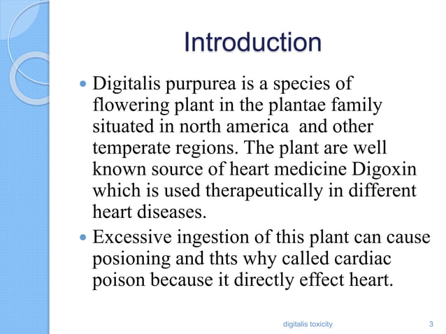 Digitalis Purpurea toxicity (cardiac poison) | PPTX | Heart and Cardiovascular Diseases ...