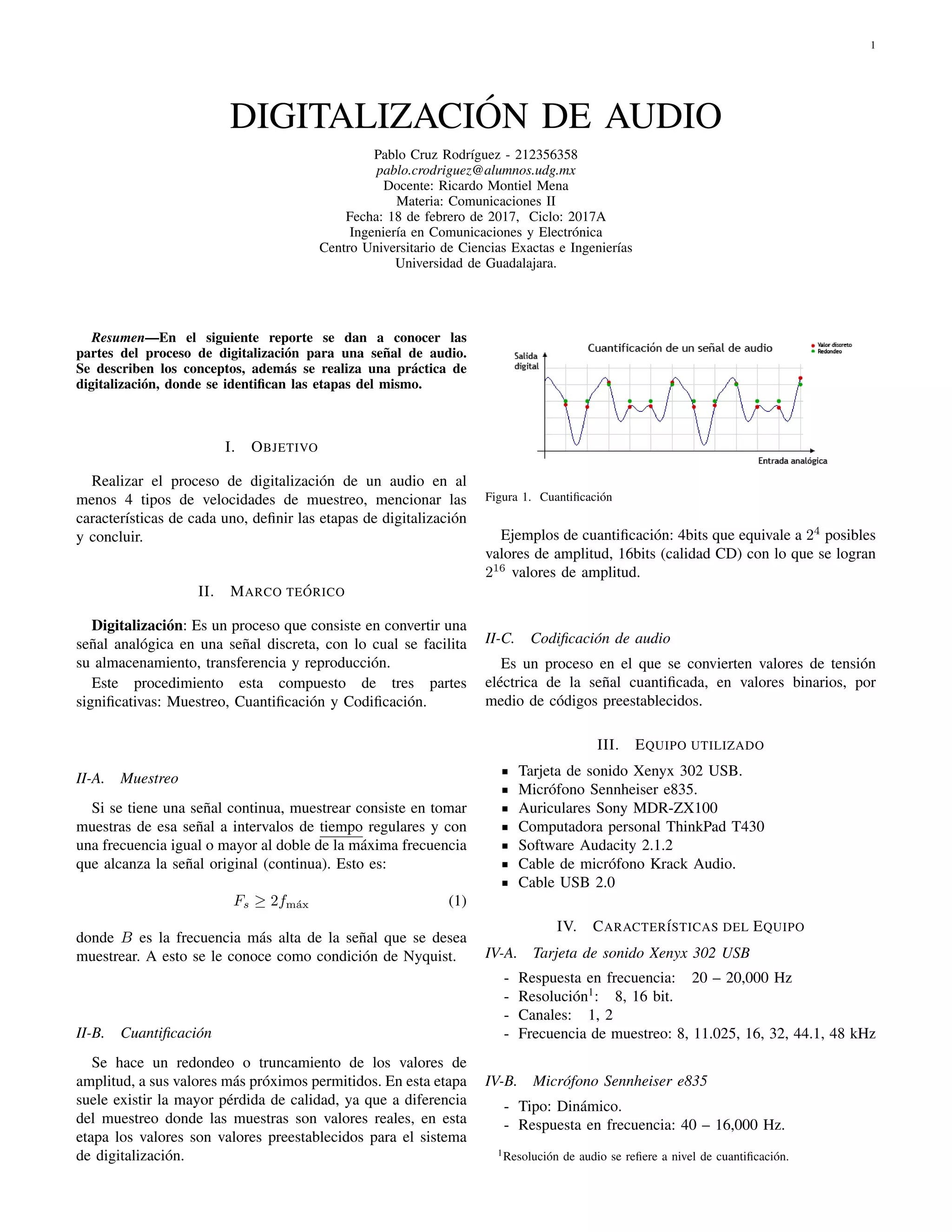 Digitalización de audio (practica) | PDF