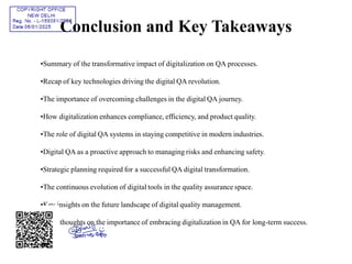 DIGITALIZATION IN QUALITY ASSURANCE.PPT. | PDF