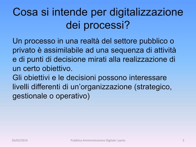 Digitalizzazione dei processi nella PA | PPT