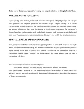 Digital jewellery ppt | DOC