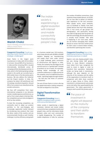 An interview with Manish Choksi Head of Strategy and Chief Information ...