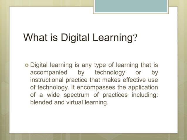 Digital learning | PPT