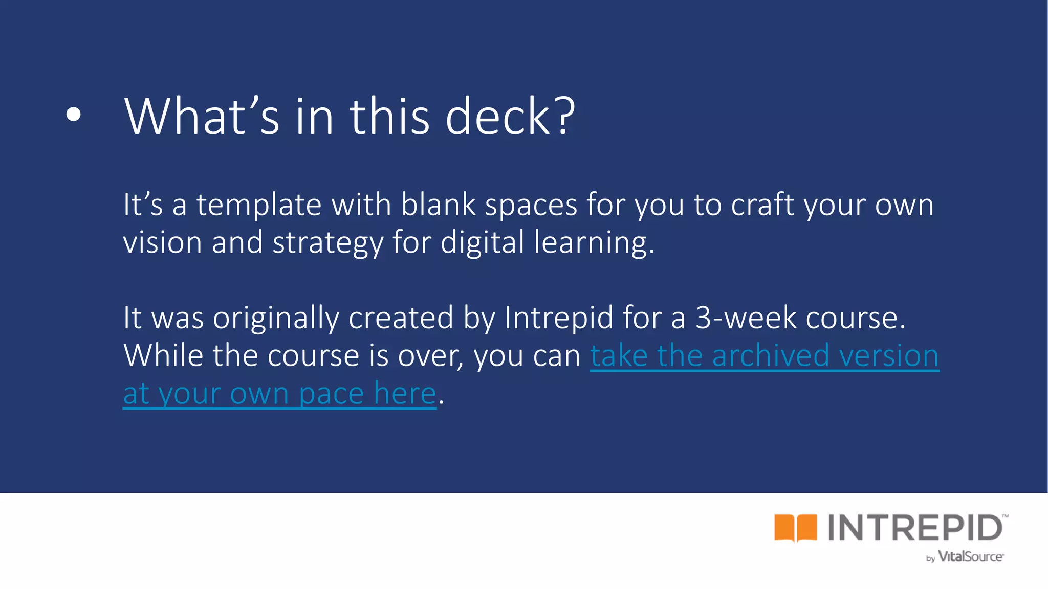 Digital Learning Blueprint Template | PPT
