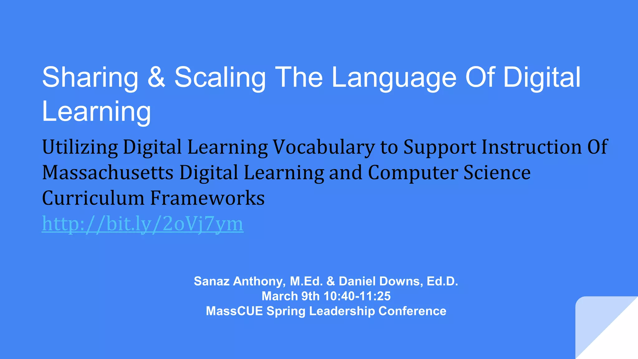Sharing & Scaling The Language Of Digital Learning | PPT